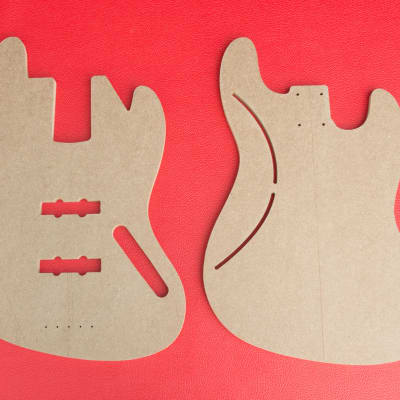 Jazz Bass Guitar Body Router Template 1/2" MDF CNC Vintage | Reverb