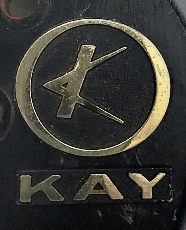 Kay Headstock Badge / Logo 1960's Brass/Black | Reverb