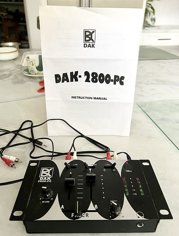 DAK-2800-PC Interface Stereo DJ Mixer w/ Power Supply, RCA & | Reverb