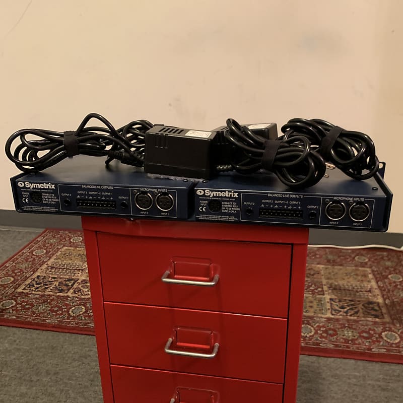 Pair of Symetrix 302 Dual Preamps w/ Rack Shelf & Power | Reverb