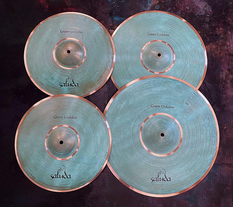 Saluda Green Goddess Cymbal Set 13HH, 16, 20 | Reverb