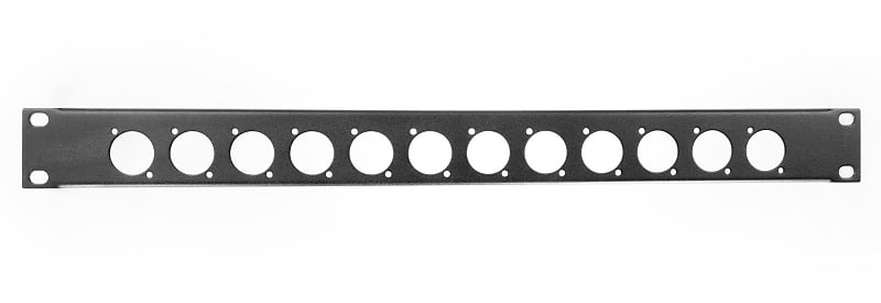 1U Space Punched Rack Panel 12 holes XLR D series Black Metal | Reverb