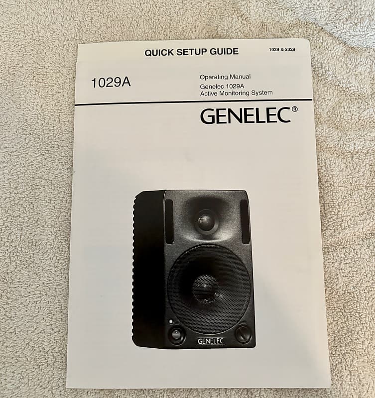 Genelec 1029A and 2029 Quick Setup Guide Operative Manual | Reverb