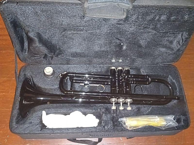 Black and Silver Merano Student Orchesta Bb Trumpet in Case | Reverb