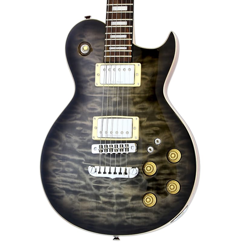 Aria PE-480-SBKB PE Series Quilted Maple Lamination Okoume | Reverb
