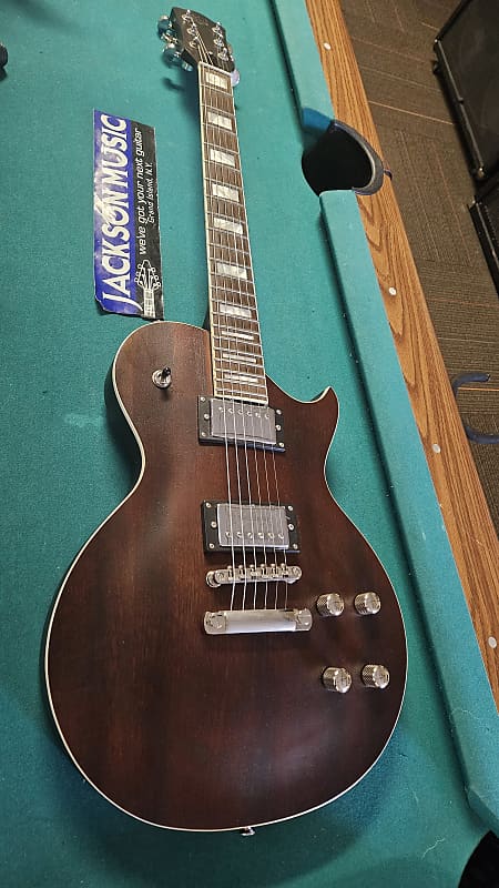 AXL Badwater Single Cut Electric Guitar - Mahogany Matte | Reverb