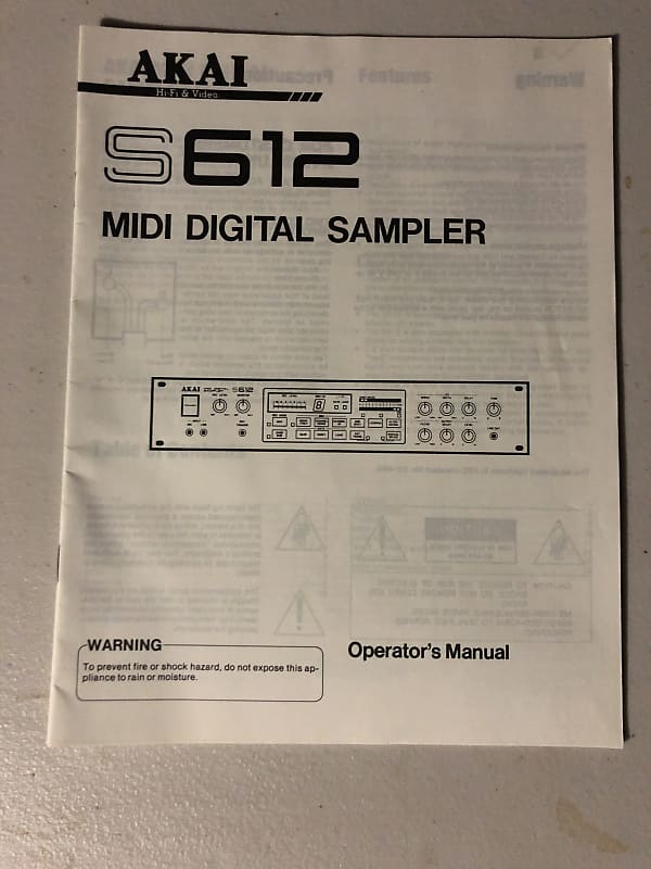 Akai S612 MIDI Digital Sampler Operator’s Manual | Reverb