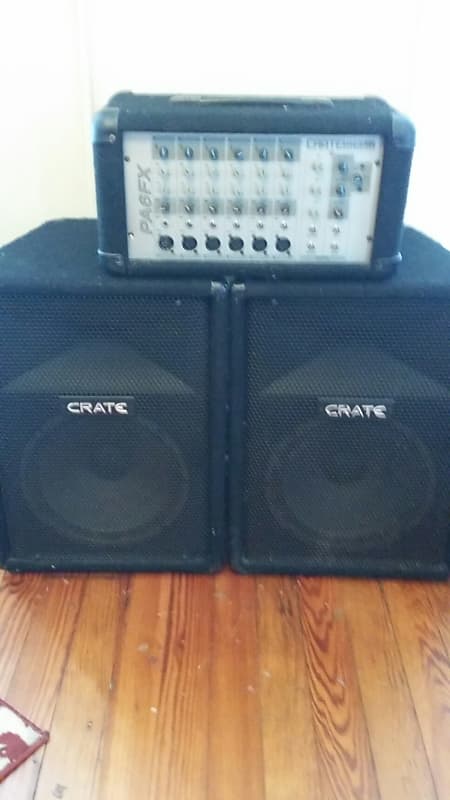 CRATE PA 6 HEAD 2 SPEAKERS Late 80's Black | Reverb