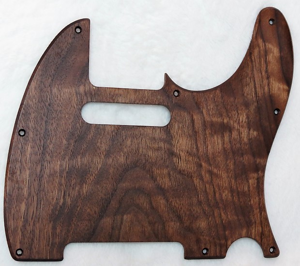 Figured Black Walnut Telecaster Style Solid Wood Pickguard | Reverb