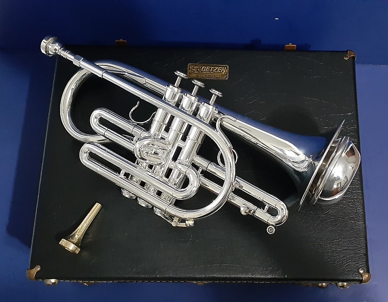Getzen Eterna PRO Eterna 800S Silver L B Cornet, M/P 's and | Reverb