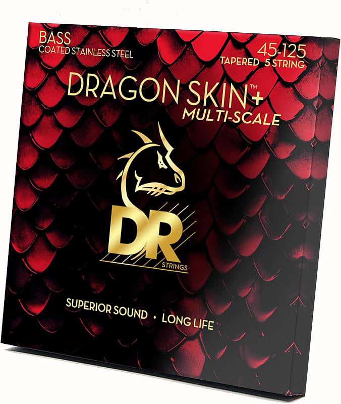 DR Strings Dragon Skin+ DBSM5-45 Coated Stainless Steel | Reverb