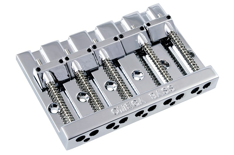 Omega Badass Style 5-String Bass Bridge, 3" - CHROME | Reverb