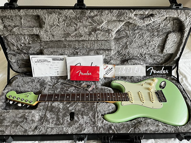 Fender American Elite Stratocaster 2016 Surf Green Pearl with | Reverb