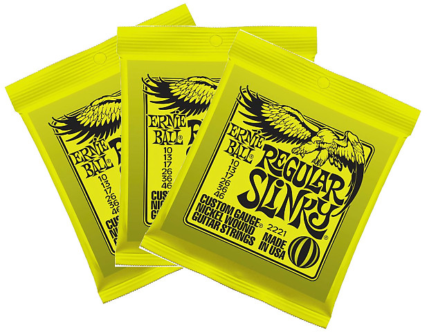 3 PACK! Ernie Ball 2221 Regular Slinky 10-46 Electric Guitar | Reverb