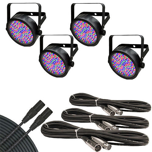 Chauvet SlimPar56 LED Par Cans DMX-512 (4-Pack) w/ DMX Cables | Reverb