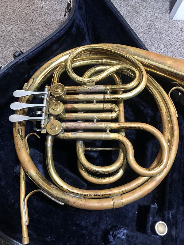 Vintage Conn French Horn With Case and Mouthpiece | Reverb