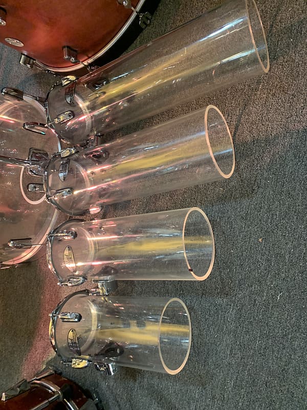 Pearl Crystal beat rocket Toms - Clear set of 4 - mike | Reverb