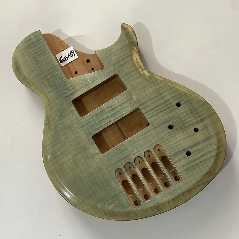 5 String Electric Bass Solid Alder Wood Body with Tiger Maple | Reverb