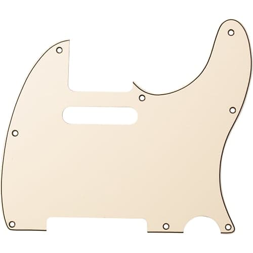 Parchment / Black / Parchment Pickguard - Tele® style, 3-Ply, | Reverb