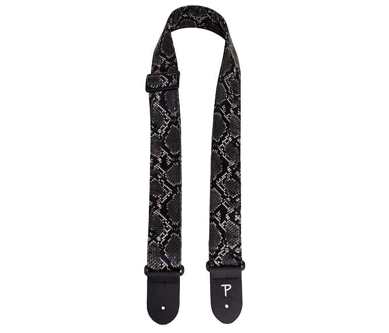 Perris Leather 2" Faux Snake Skin Black Guitar Strap VGS-7555 | Reverb