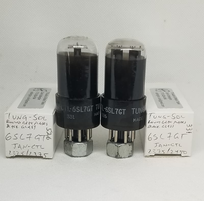 Tung-Sol JAN 6SL7GT VT-229 BGRP Black Glass Round Plate Well | Reverb