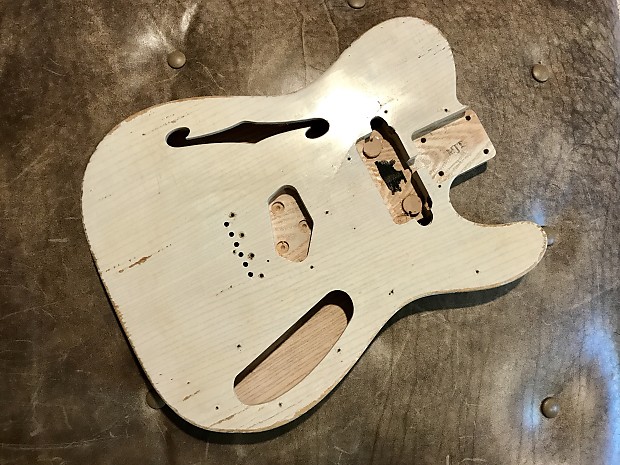 MJT Thinline Telecaster Body, Relic'd Blonde | Reverb