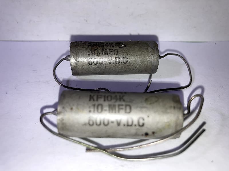 NOS Paper In Oil Capacitors PIO- 0.1 mf, 600 volt - 2 Pieces | Reverb