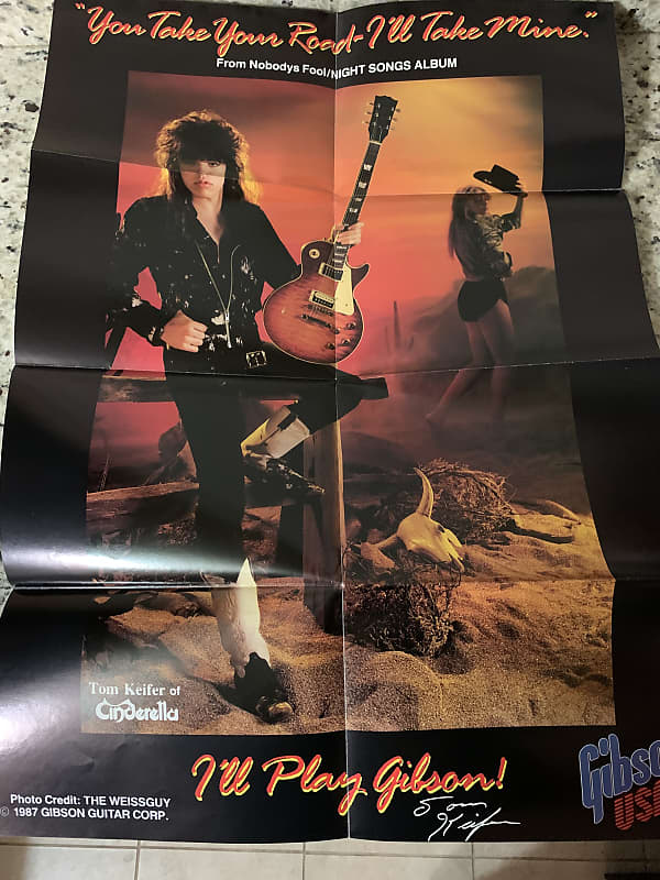 Gibson Poster Brochure 1987 Tom Keifer Les Paul Custom Lite | Reverb