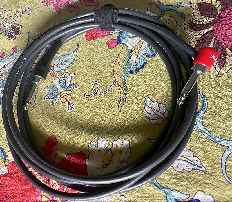 George L's 9+ ft .225 Black Cable with George L’s Plugs | Reverb