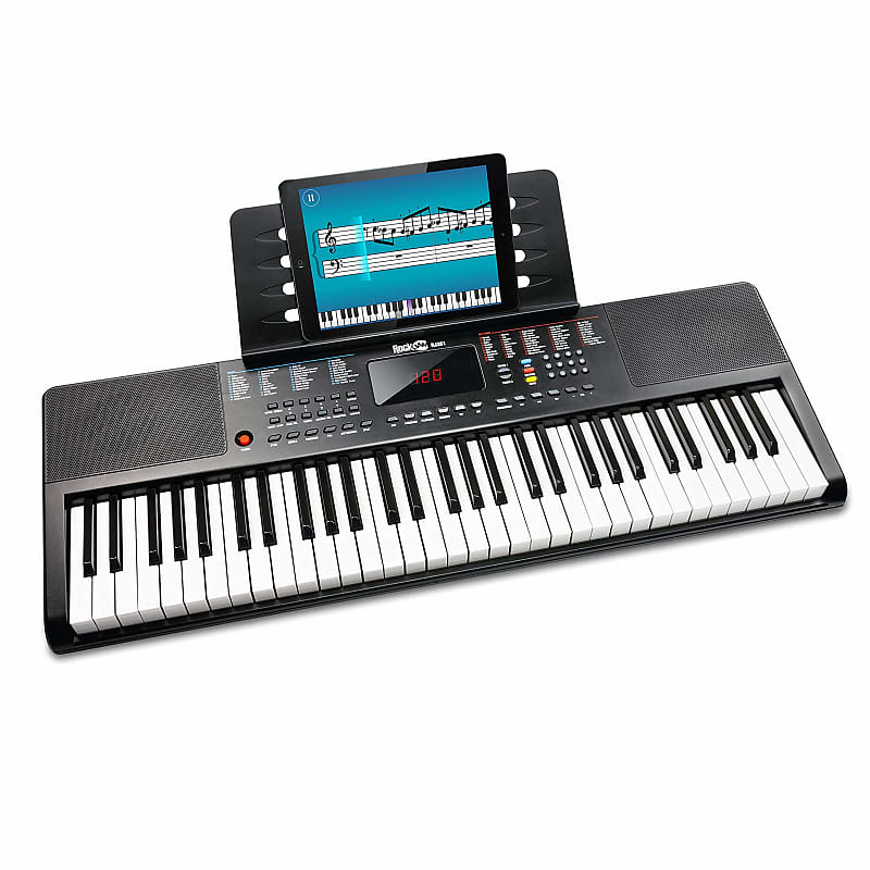 RockJam 61-Key Compact Keyboard with Sheet Music Stand, Power | Reverb