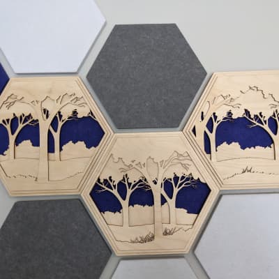 Acoust-Hex - Wood Hexagon Sound Diffuser Acoustic Wall Panel | Reverb