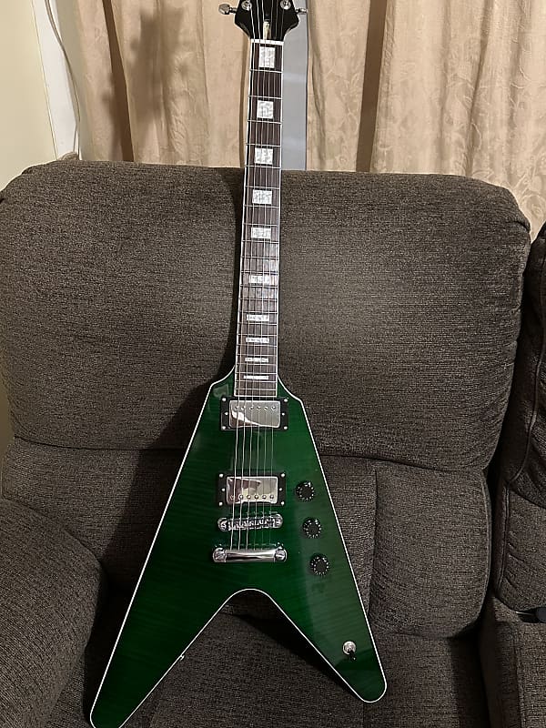 Firefly FFFV 2022 Green Flame Set Neck | Reverb