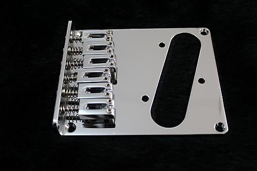 Tele Bridge Chrome 6 saddle String through body style_004 | Reverb