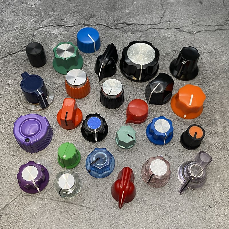 25 Pc Lot of Misc Mix Pedal & Guitar Amp Knob Knobs - Lot | Reverb