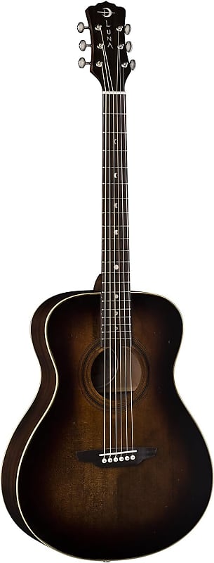 Luna 6 String Art Vintage Folk Solid Top Distressed Acoustic | Reverb