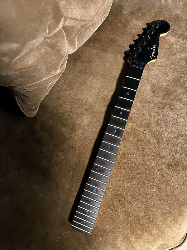 Fender Stratocaster neck 2020s - Ebony fretboard, black | Reverb