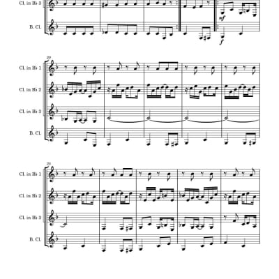 Clarinet Quartet Sheet Music: Score and Parts - Maple Leaf | Reverb