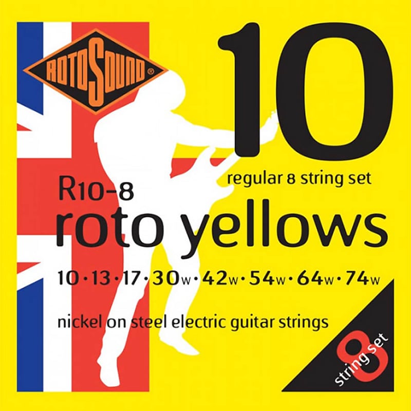 R10-8 Rotosound Roto string set electric 8 nickel wound | Reverb UK