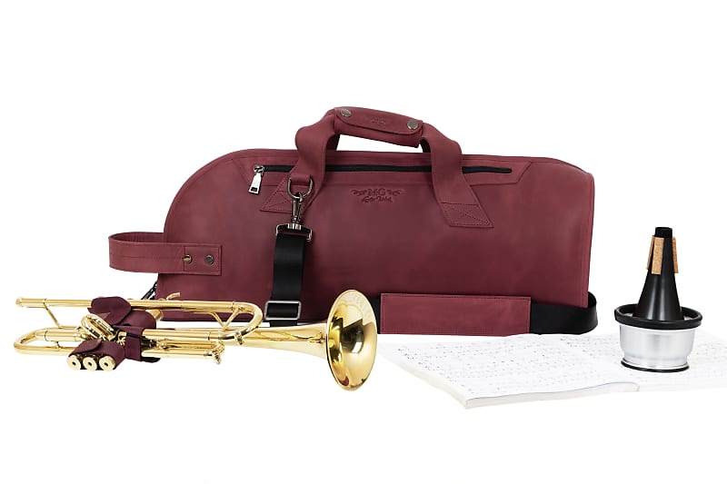 MG Leather Work leather Trumpet Bag Crazy horse | Reverb Australia