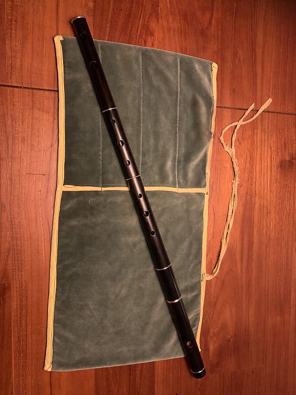 Murray Ebony flute with silver rings First period - Natural | Reverb