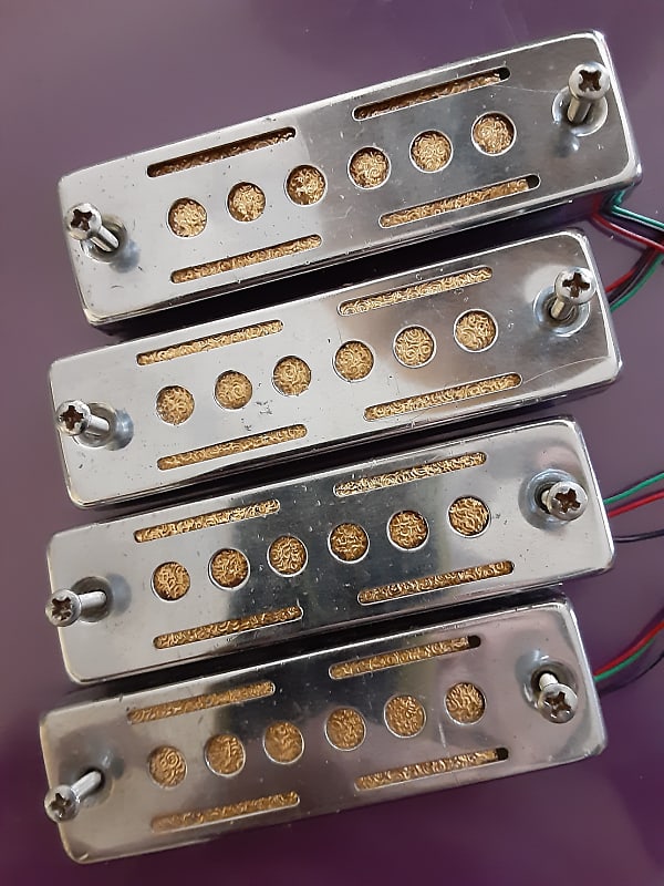 4 Teisco Crazy Gold Foil 60's Pickups. | Reverb