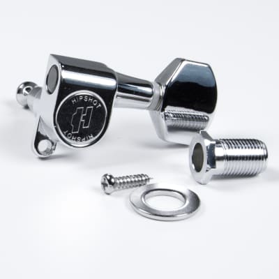 Hipshot Classic Chrome 6 inline staggered enclosed tuners | Reverb