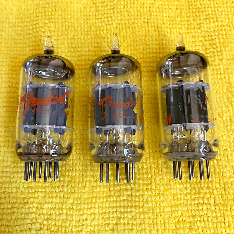 3x GE Short Plate 12AX7/ECC83 Tubes - Fender Rebranded | Reverb