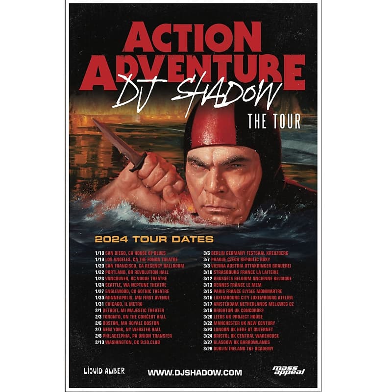 DJ SHADOW Action Adventure Tour 2024 Ltd Ed RARE Poster! Trip | Reverb