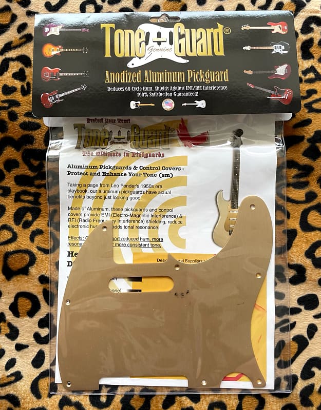 Tone-Guard Telecaster Style 8 Hole Pickguard - Gold Anodized | Reverb
