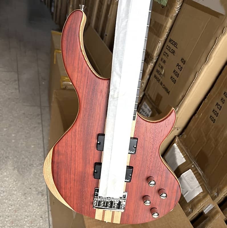 Custom Red 4 String Electric Bass, Ash Body, Maple | Reverb Australia