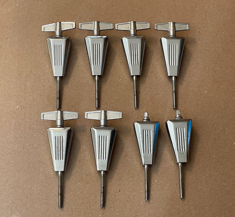 (8) 1980's Tama Rockstar Bass Drum T Rods & Claws - 8 Tension | Reverb