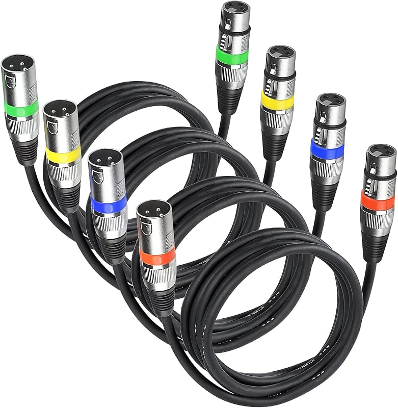4 Packs 3 Pin Dmx Cable Dmx Lighting Cable, Dmx Cables 3m | Reverb UK