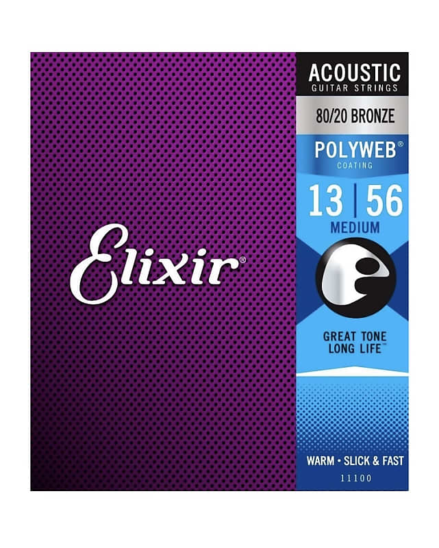 Elixir Polyweb coated .013-.056 acoustic strings | Reverb