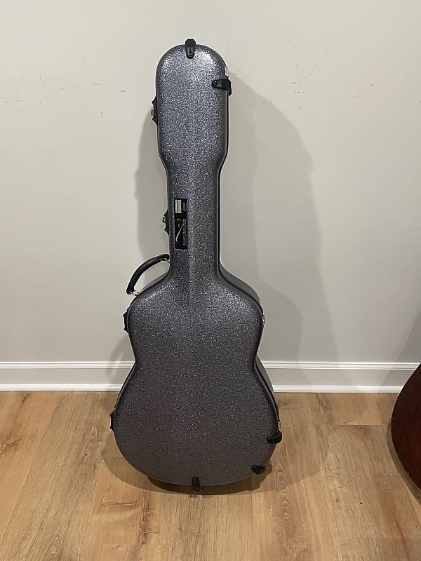 Calton Cases Dreadnaught 2019 - Sparkle Silver with Burgundy | Reverb